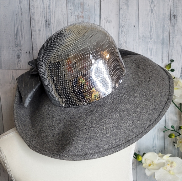 Whittall & Shon | Accessories | Whittall Shon Hat Silver Sequins | Poshmark